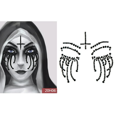 Halloween Face Paste Horror Acrylic Diamond Tattoo Paste Ghost Face ...
