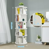 "Bimiti 5-Tier Rotating PVC Bookshelf, 20 Shelves Book Tower, Spinning ...