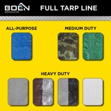 Boen 12' x 12' ft. Blue Tarp Multi-Purpose Waterproof Weave & Laminated Polyethylene, UV treated ...