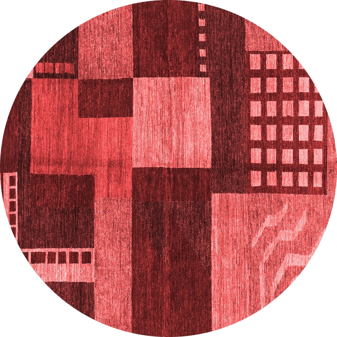 Ahgly Company Machine Washable Indoor Round Abstract Red Modern Area ...
