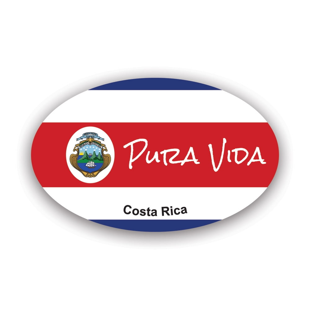 Oval Pura Vida Sticker Decal - Self Adhesive Vinyl - Weatherproof - Made in USA - costa rica ...