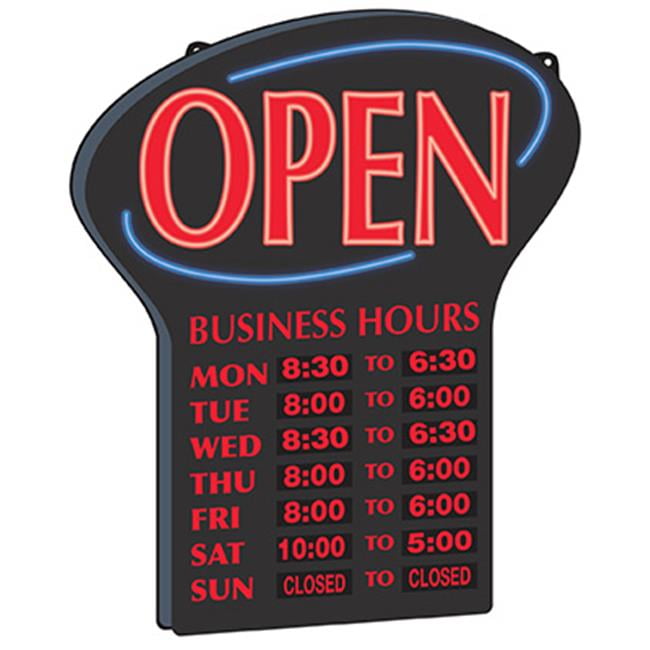 Centurion 7060330 24 x 3 inch LED Open Sign With Business Hours ...