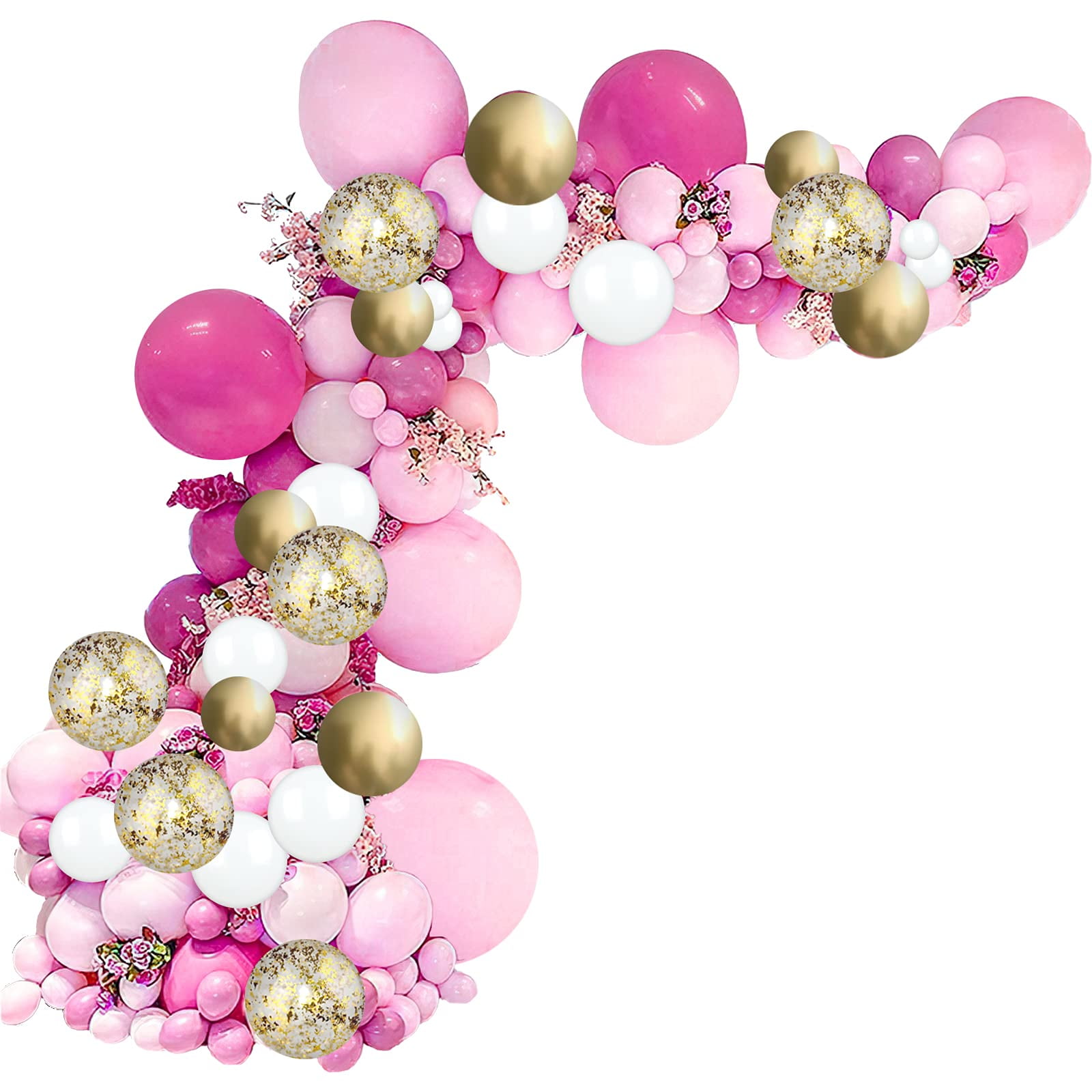 Pink Balloon Garland Kit, 127PCS Pink and Gold Balloons, White Gold ...