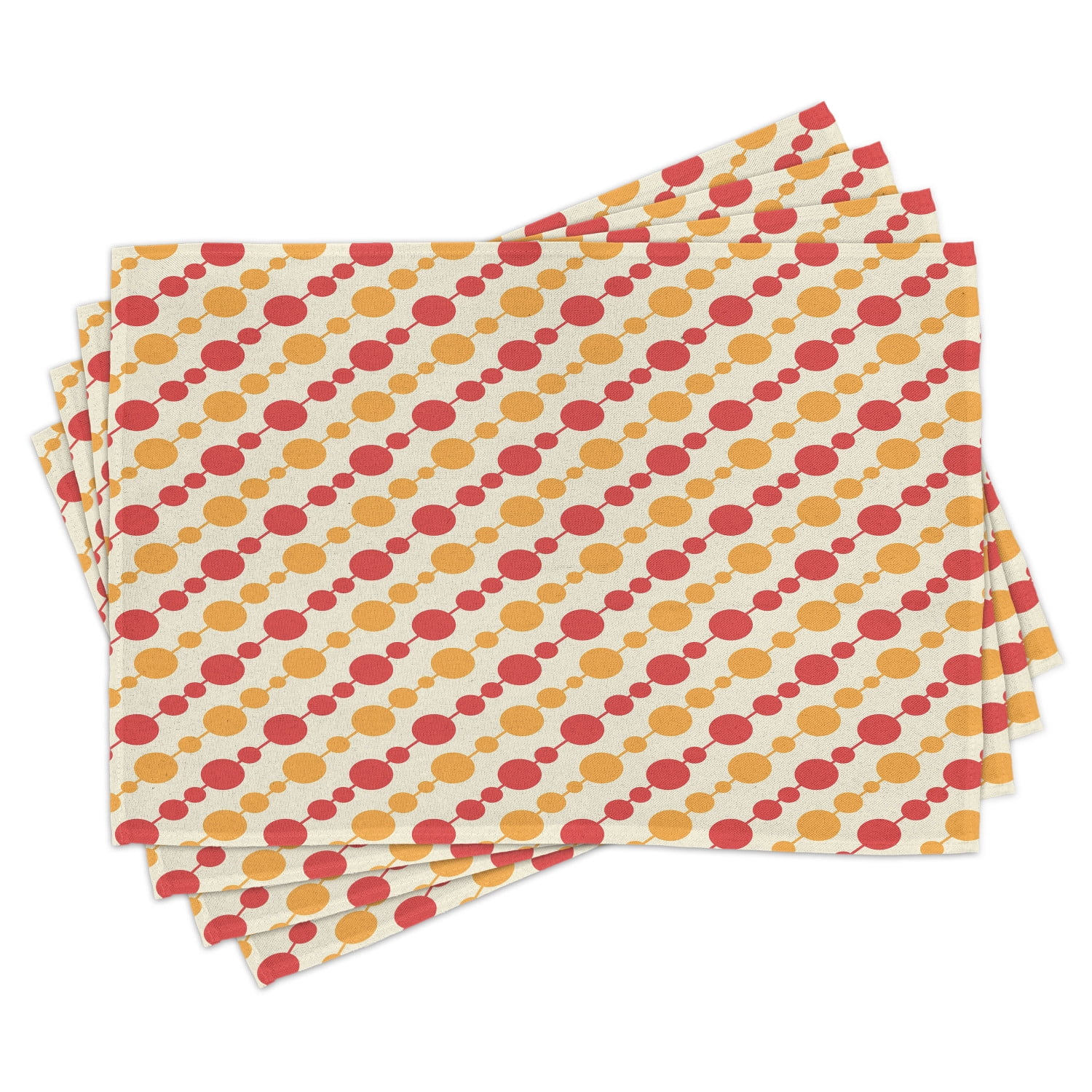 Ambesonne Retro Place Mats Set of 4, Big Small Dots Chain, Standard ...