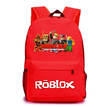 Cartoon Roblox Backpack Red Nylon School Bag Large Travel Bag | Walmart ...
