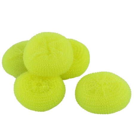 Kitchen Dish Pot Plastic Mesh Scouring Cleaning Scrubber Light Yellow ...