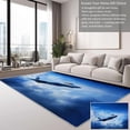 Fighter Jet Area Rugs, Sky Fighter Jet White Clouds Carpet, Washable ...