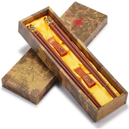 Chopstick Reusable Chinese Dragon and Phoenix Chopsticks with Holder ...