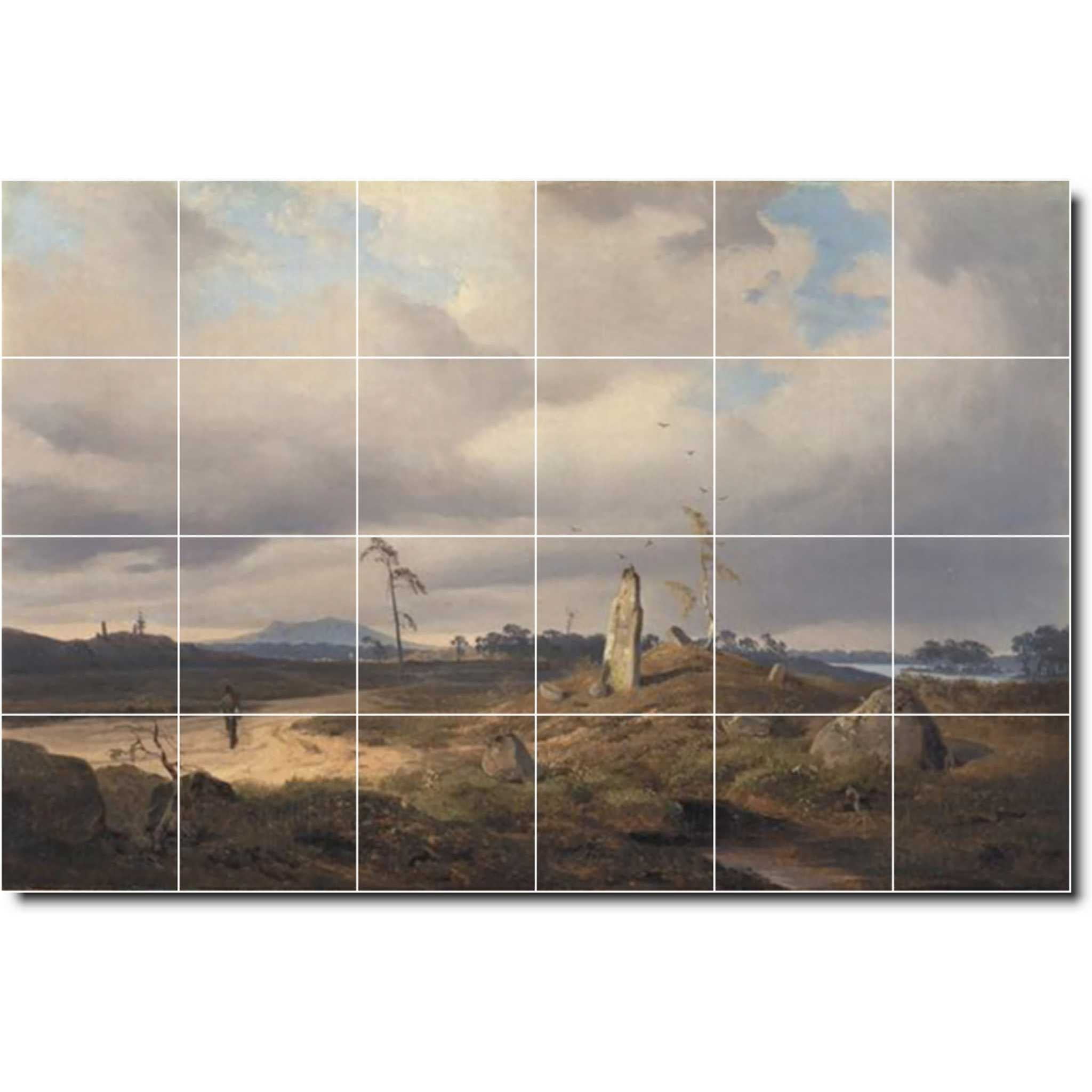 Ceramic Tile Mural-Andreas Achenbach Landscapes Painting 134. 48" w x ...