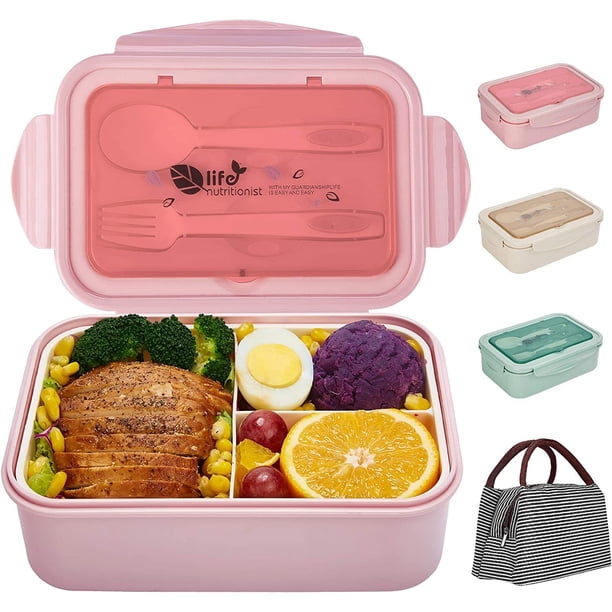 Bento Boxes, 1400ML Leak-Proof Lunch Container with Lunch Bag, Spoon ...