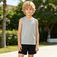 Boys Ice Silk Vest Sleeveless Summer Thin Mesh Tank Top Solid Color ...