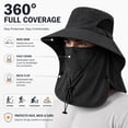 Breathable Fisherman Hat with Detachable Face Mask, Adjustable Outdoor ...