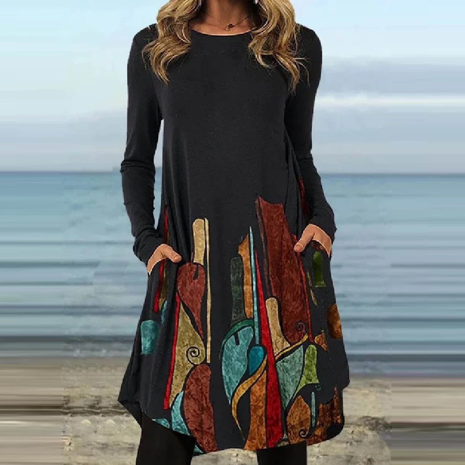 Click here for Smihono Fashion Casual Women O-Neck Long Sleeve Mi... prices