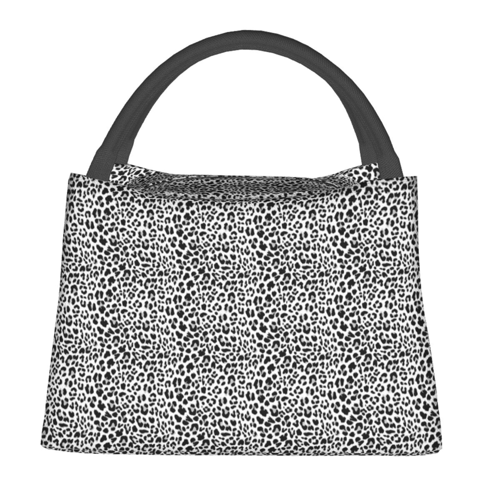 Fotbe Black Leopard Bolsa Térmica Portátil con Estampado, Bolsa de Entrega de Alimentos Aislada ...