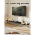 Black 47.2 Inches Floating Wall Shelf Set of 3 for Bathroom Living Room ...