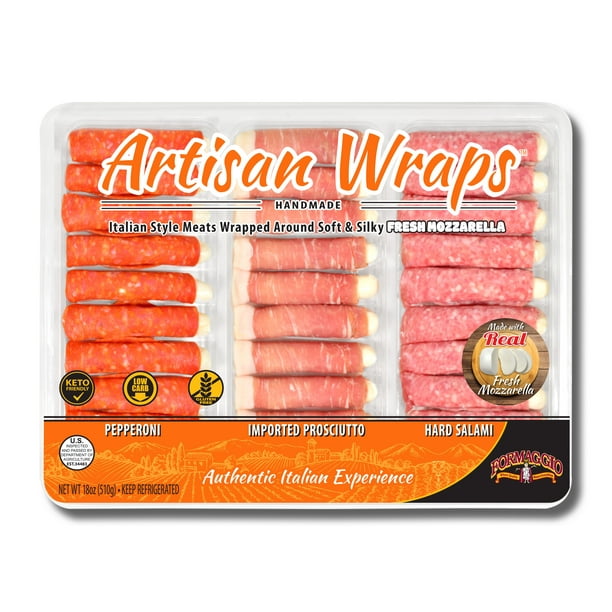 Formaggio Handmade Artisan Wraps, Italian Style Meat & Mozzarella ...