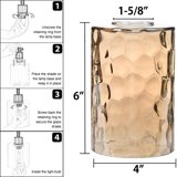 GoldSwift 3 Pack Hammered Glass Lamp Shade Replacement, 1-5/8 Inch ...