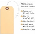 Durable Shipping Tags with Wire Ties – 200 Tags # 5, 4 3/4" x 2 3/8 ...