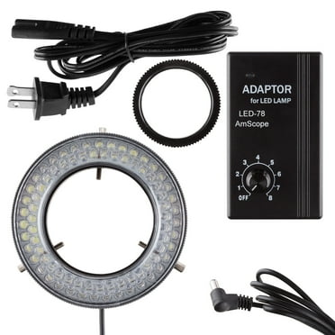 AmScope 144 LED Four-Zone Microscope Ring Light with Adapter New - Walmart.com