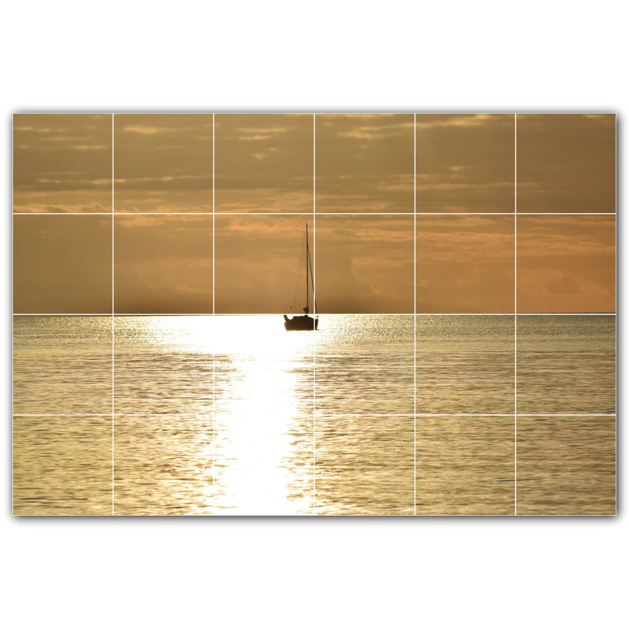Picture-Tiles.com: Boat Ceramic Tile Wall Mural WAL500223-64L. 48"W x ...