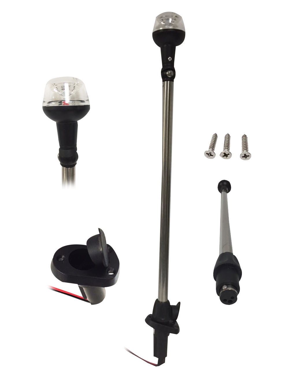 Pactrade Marine Boat 25" LED All-Around Stern Pole Light w/ Base ...