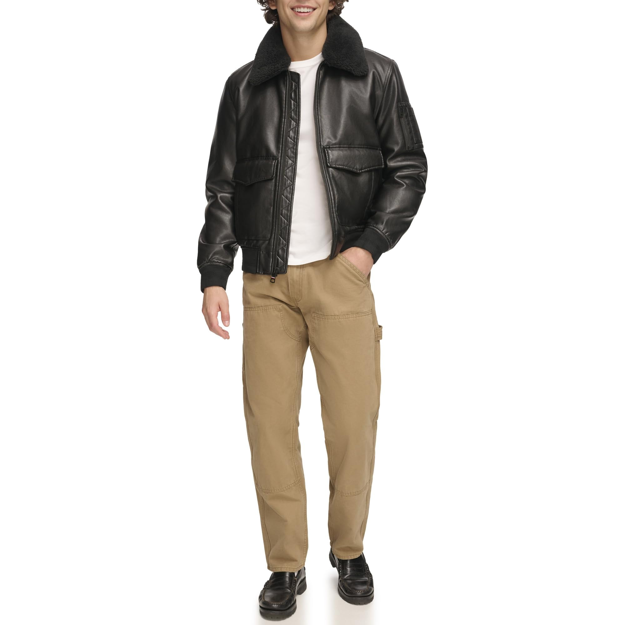 Chaqueta Tommy Hilfiger de piel sintética tipo bomber negra M para ...