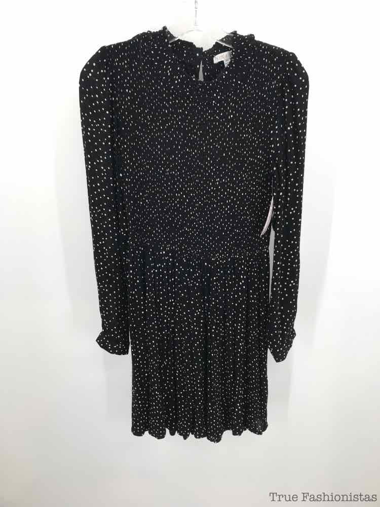 Patrons Of Peace Black Size Xs Polka Dot Knee Length Long Sleeve Dress