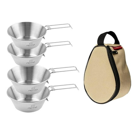 Lightweight Camping Bowl, Outdoor Dinnerware with Folding Handle ...