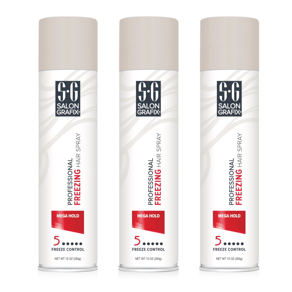 3 Pack Salon Grafix Mega Hold Professional Freezing Hair Spray, 10 ...