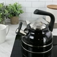 Kenmore Elite 2.3 Quart Stainless Steel Whistling Tea Kettle in Black ...