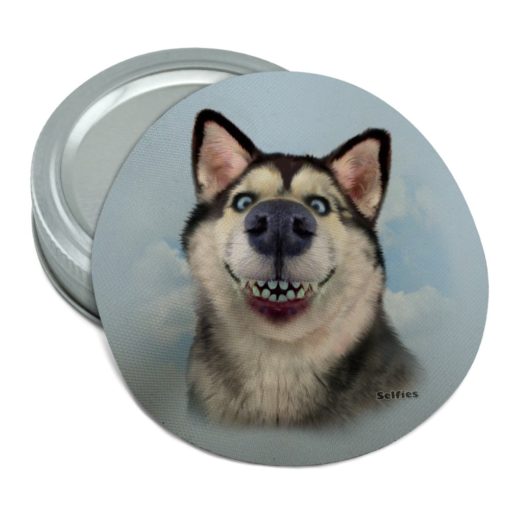 Siberian Husky Dog Selfie Round Rubber Non-Slip Jar Gripper Lid Opener ...