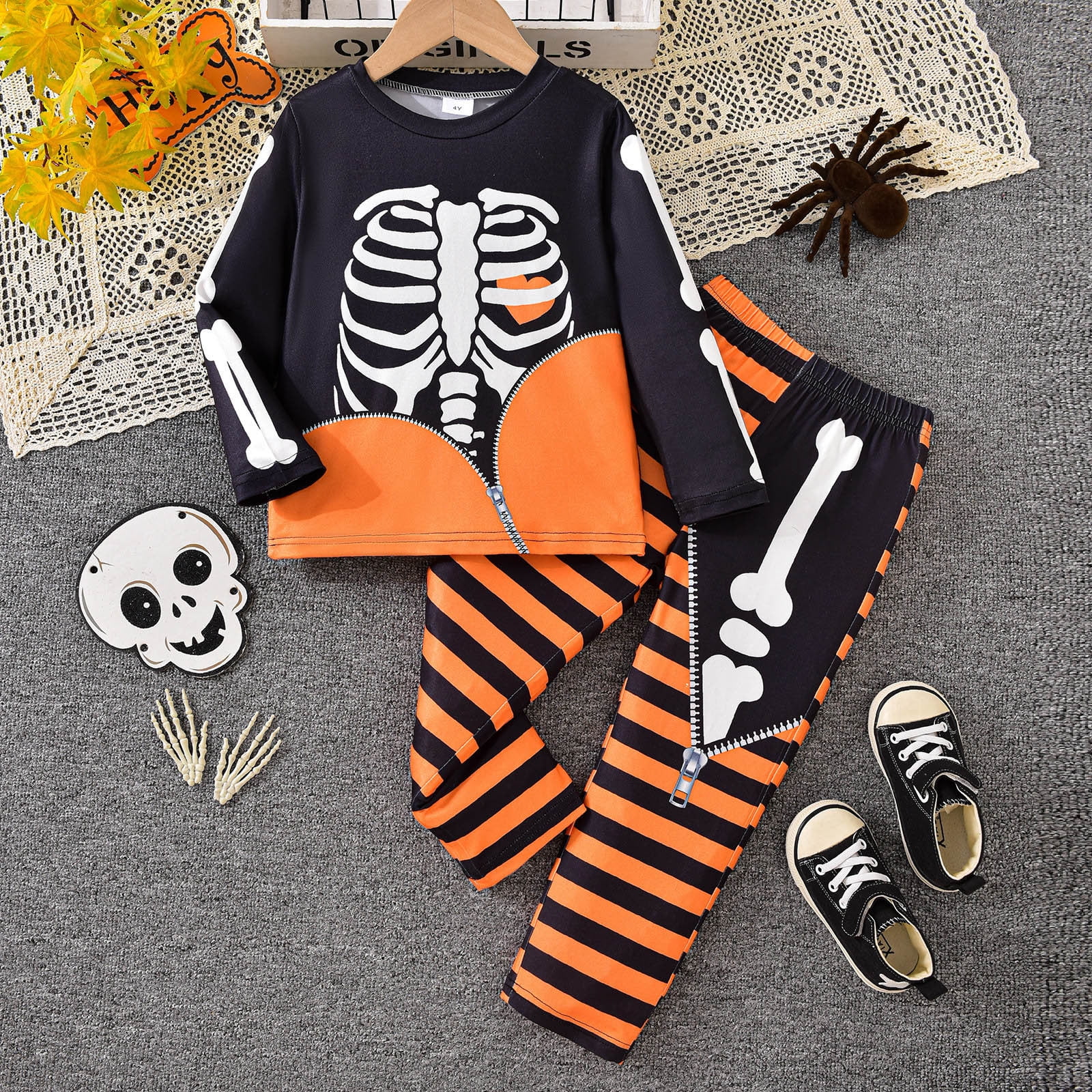 Click here for Willbest Boys Halloween Outfit Skeleton Print Long... prices