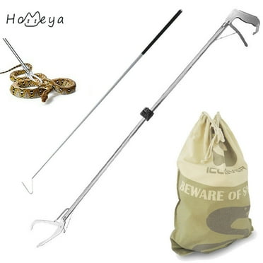 HOMEYA 47" Snake Tongs Catcher Reptile Grabber Hook Stick Wide Jaw ...