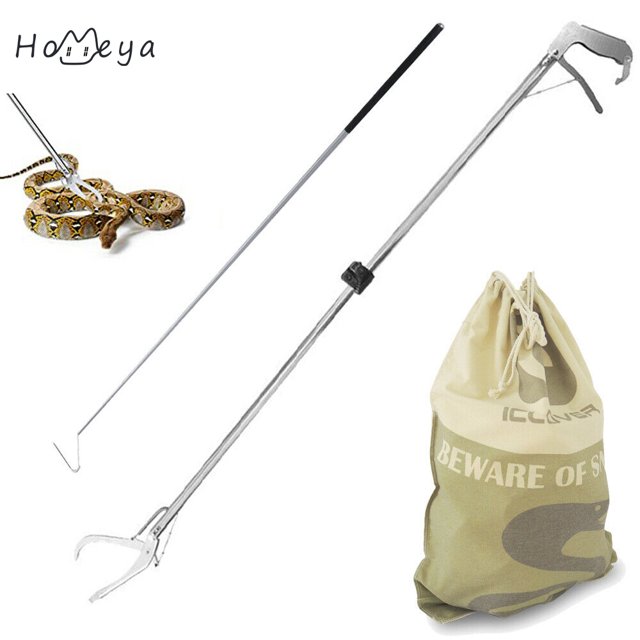 Homeya 52” Foldable Snake Tongs & 39" Snake Hook & Large Snake Bag ...