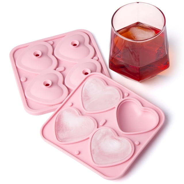Betsey Johnson Glass Tumbler with Heart Ice Mold, Cocktail Glass ...