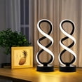 2pcs Unique Spiral LED Desk Lamp -Polished Metal, Adjustable Lighting ...