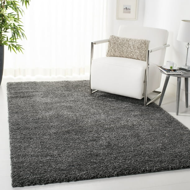 SAFAVIEH August Carlene Solid Plush Shag Area Rug, Grey, 12' x 15 ...