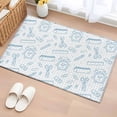 Blue Study Stationery Bathroom Rug Washable 2x3 Entryway Rug Non Slip ...