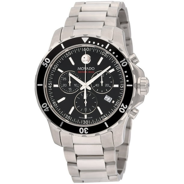 Movado - Movado Series 800 Chronograph 42mm Black Dial Silver Tone Men ...