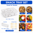 4 Compartment Snackle Box Container with Lid, Portable Reusable ...