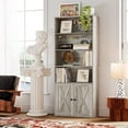 "IRONCK 6-Tier Bookshelf with Doors - Industrial Metal Bookcases and ...