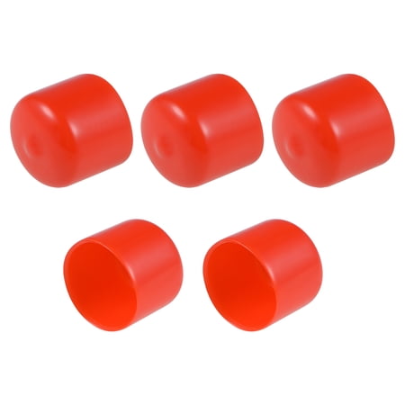 Rubber End Caps, 1-inch ID Round End Cap Cover Red Screw Thread ...