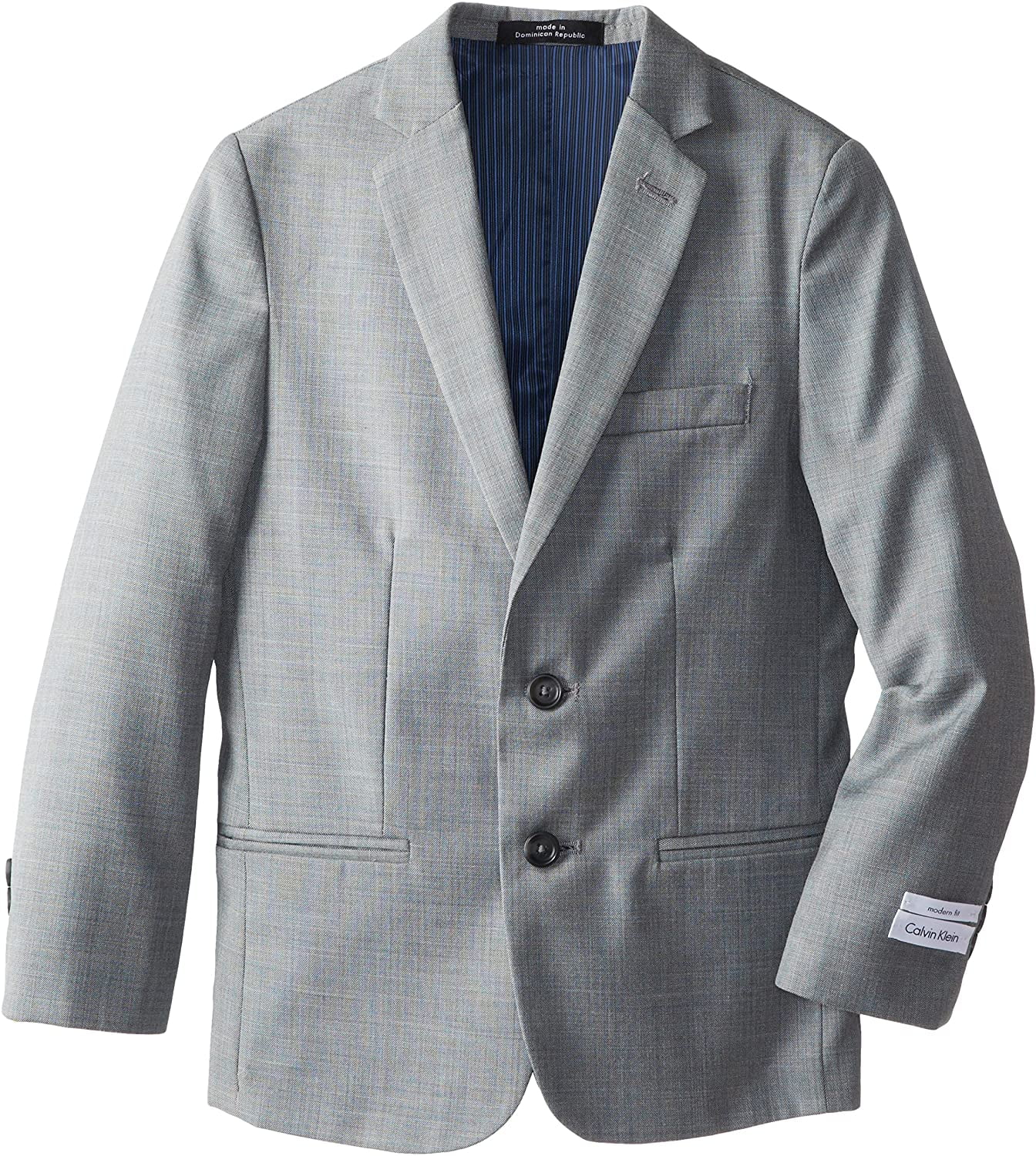 Calvin Klein Big Boys' Husky Sharkskin Blue Deco Husky Jacket, Light ...