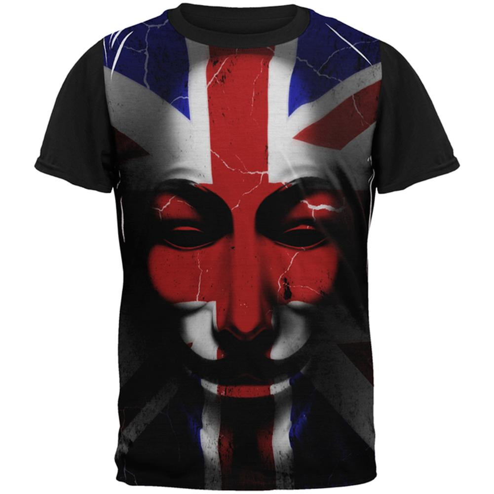 Guy Fawkes Day Union Jack Distressed British Flag Mask All Over Mens ...