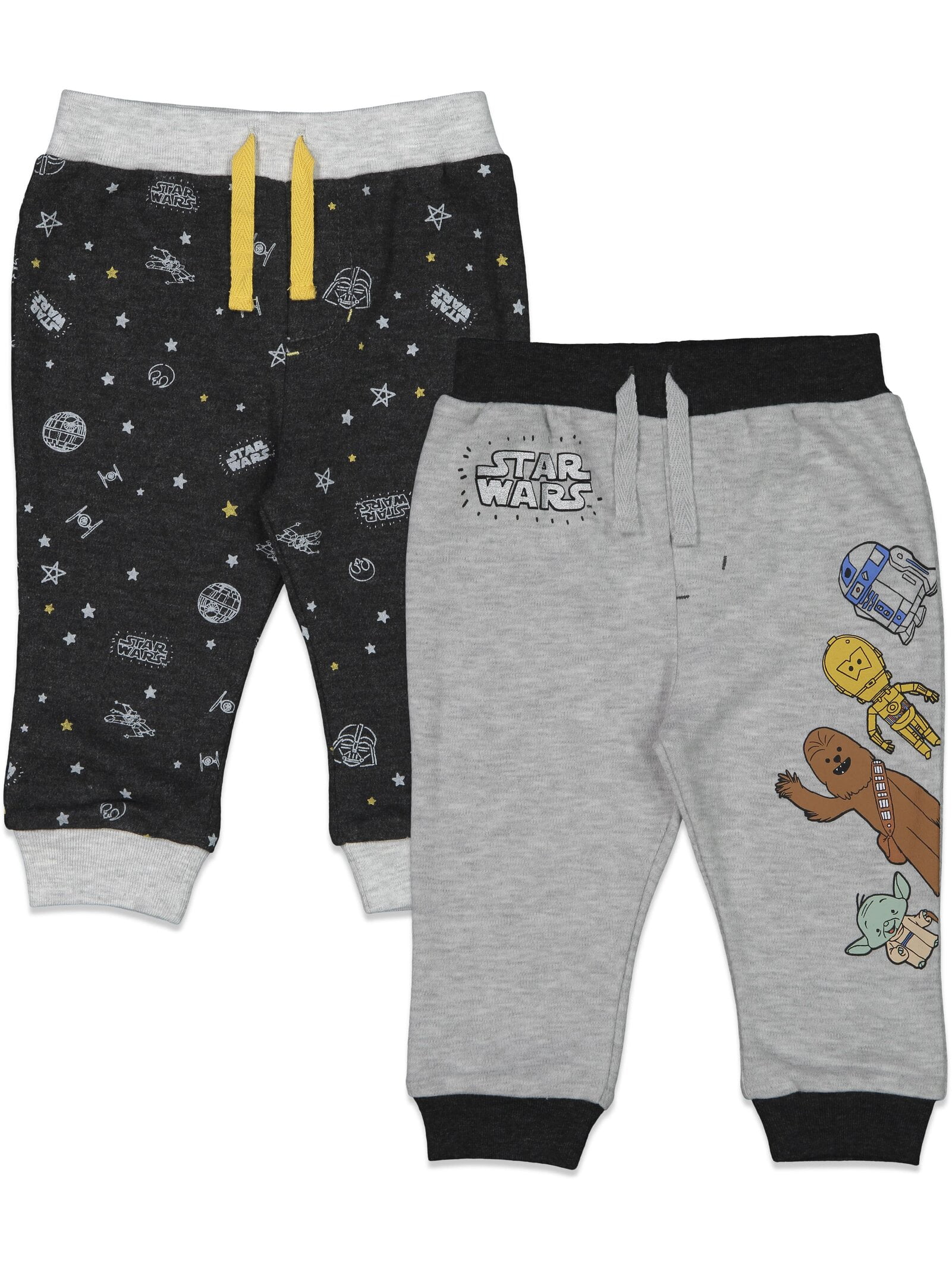 Star Wars Yoda R2-D2 Chewbacca Infant Baby Boys 2 Pack Jogger Pants ...