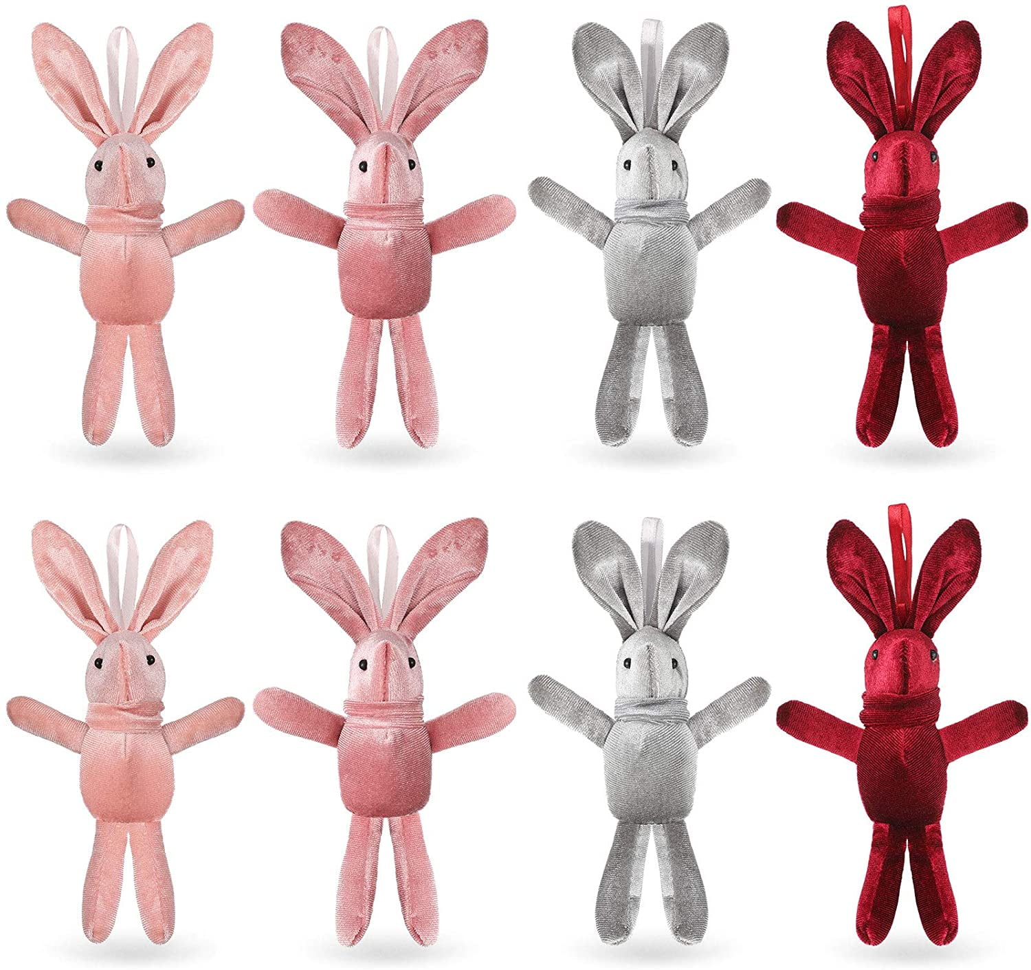 8 Pieces Bunny Rabbit Plushes Stuffed Plush Toys 4 Inch Stuffed Bunny ...
