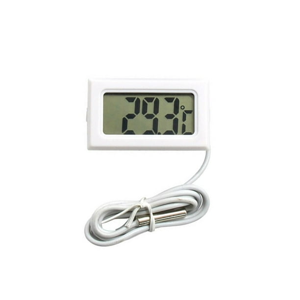 White Digital LCD Thermometer Temperature Monitor with External Probe ...