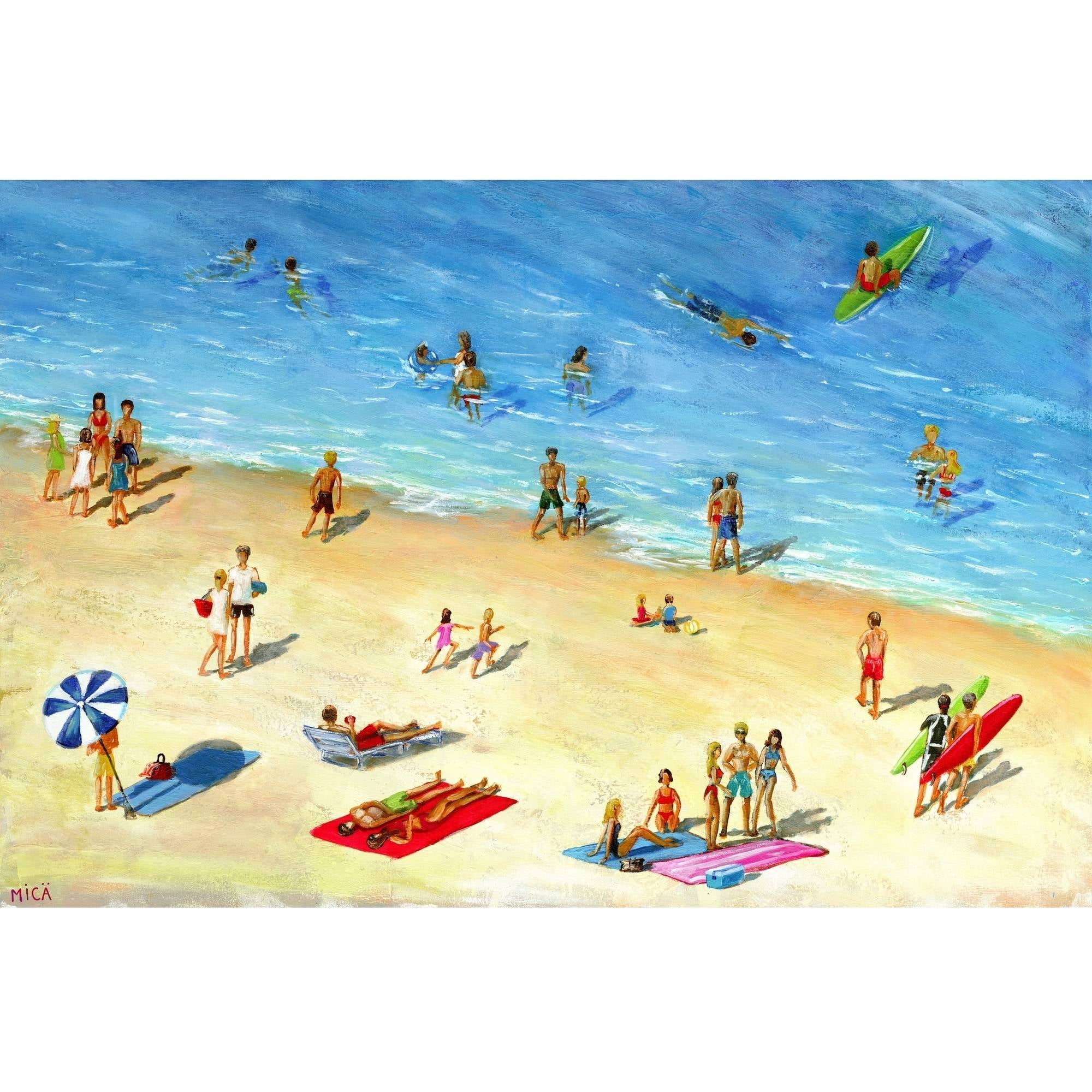 "Fun at the Beach" Painting Print on Wrapped Canvas - Walmart.com ...