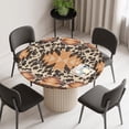Aztec Style Round Fitted Table Cover Brown Southwestern Leopard Print ...