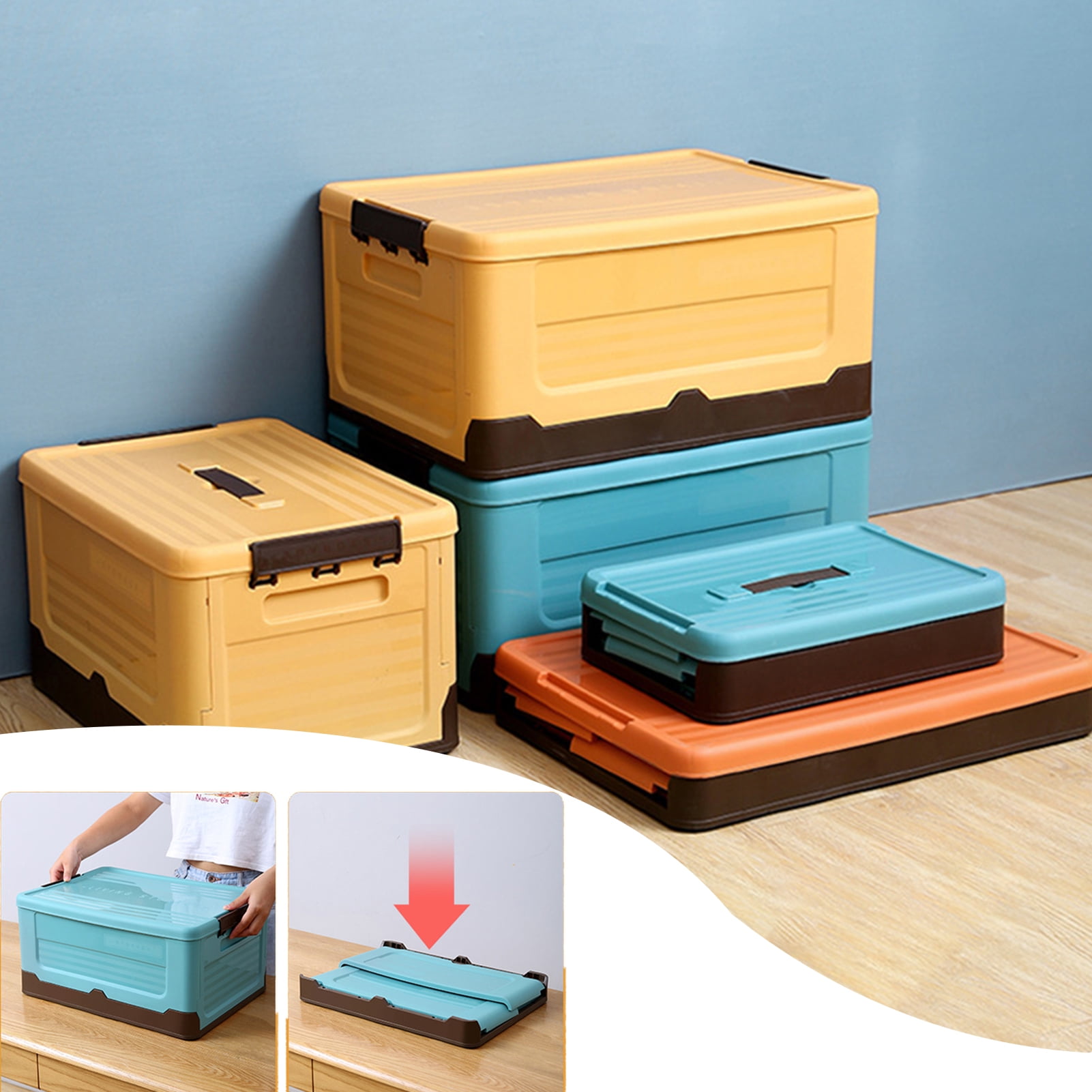 Collapsible Trunk Storage Box with Protective Cover - Foldable and ...